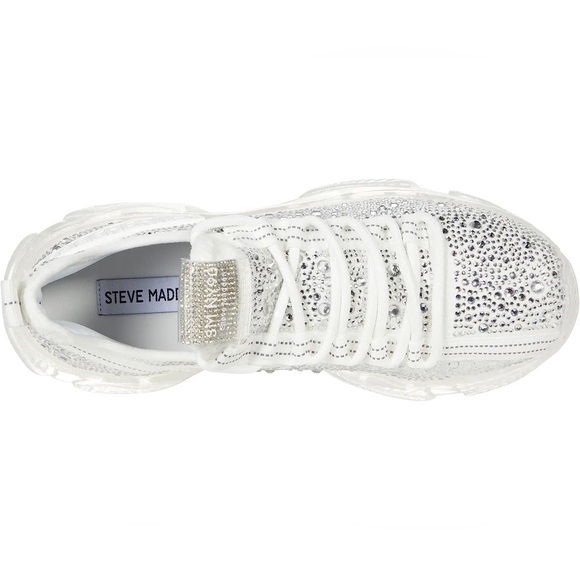 Steve Madden | Shoes | Steve Madden White Rhinestone Maximar Sneakers ...